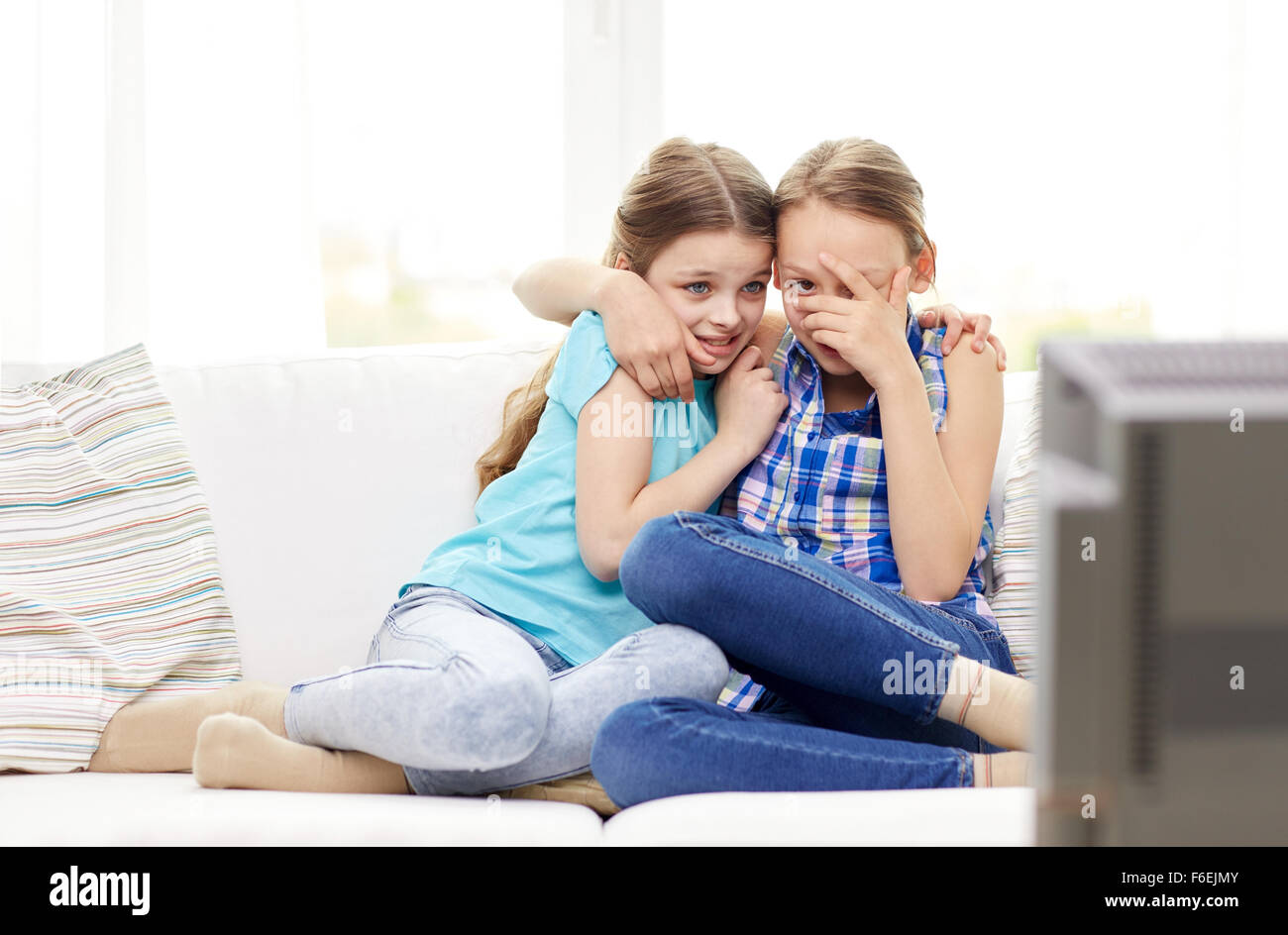 Scared Children Watching Tv