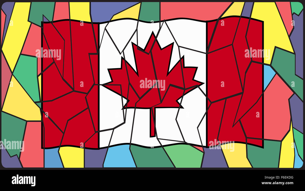 Stained Glass Canadian Flag Canada Golory Decorations Proud Canadian