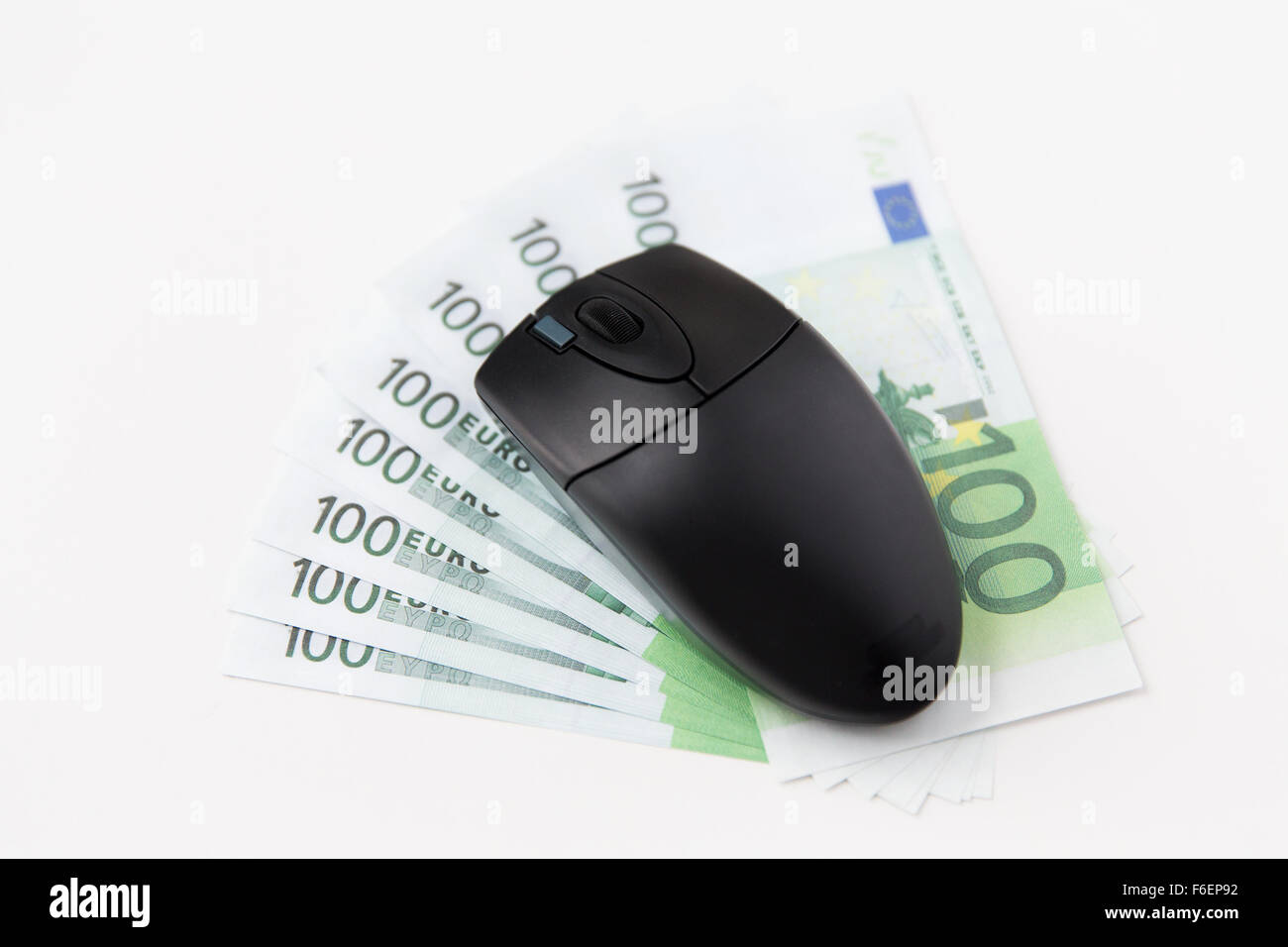 close up of computer mouse and euro cash money Stock Photo - Alamy