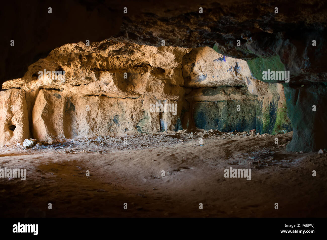 Ancient cave interior Stock Photo - Alamy