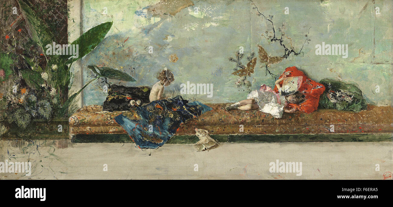 Marià Fortuny - The painter's children, María Luisa and Mariano, in the ...