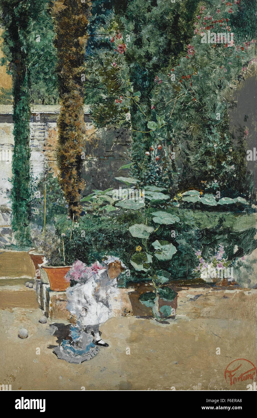 Marià Fortuny - Young Girl in the garden of the artist's studio ...