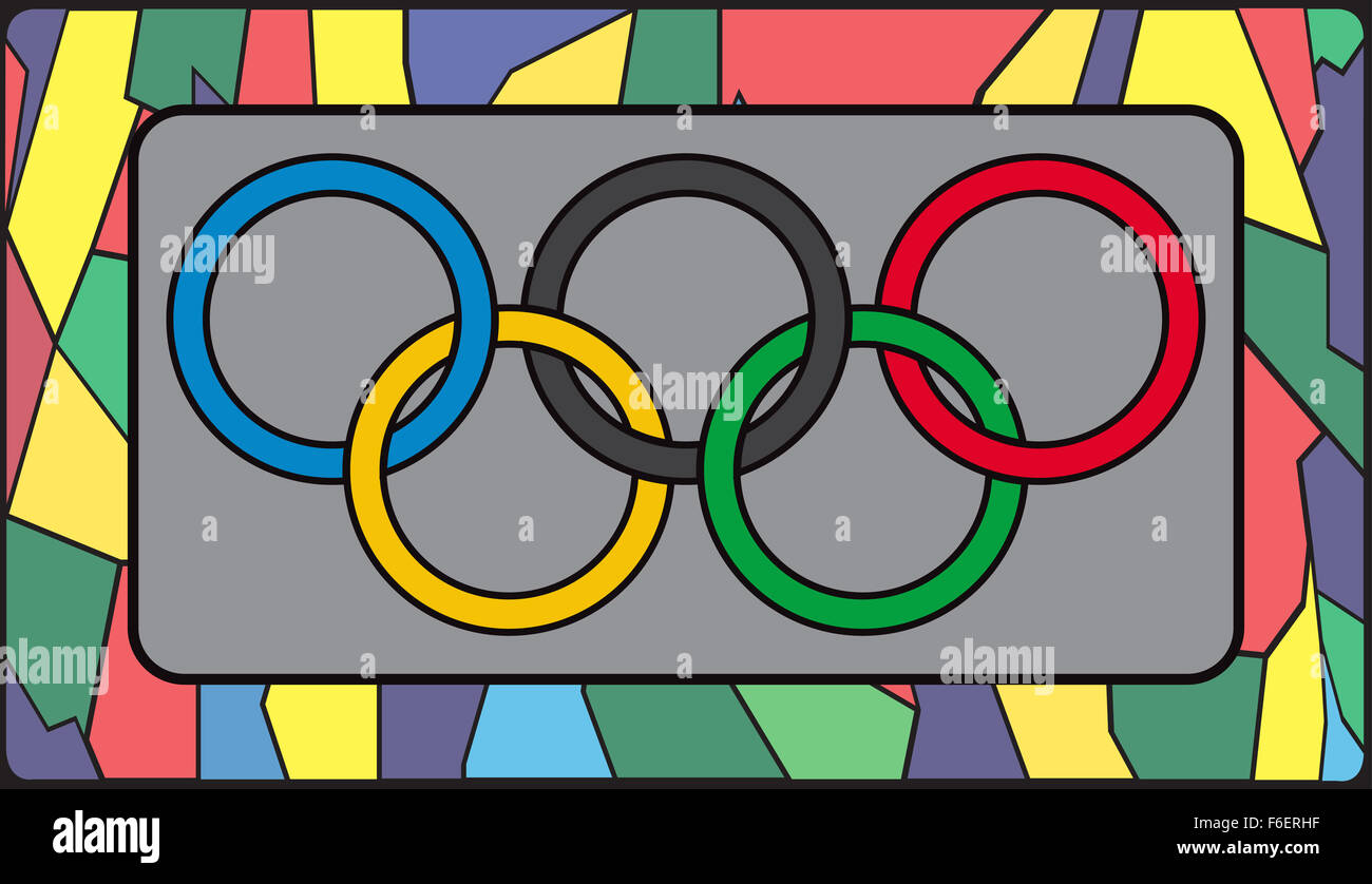 An olympic rings design on a stained glass window Stock Photo - Alamy