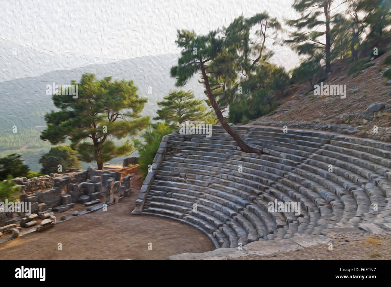 old temple and theatre in arykanda antalya turkey asia sky and ruins Stock Photo - Alamy