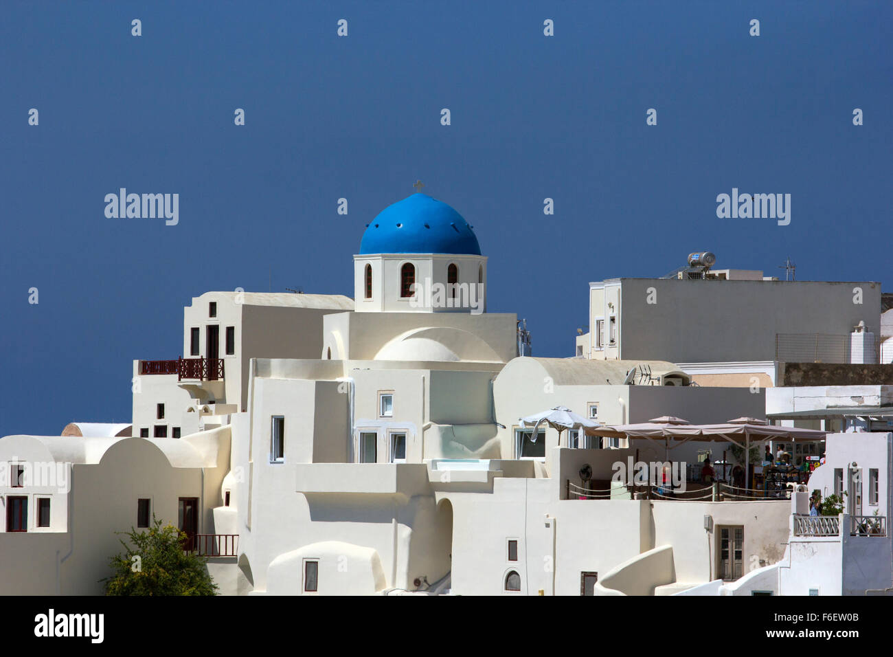 View of santorini iconic buildings Stock Photo - Alamy