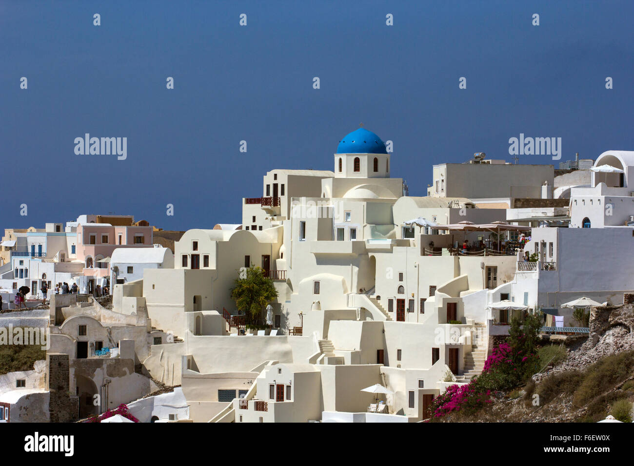 View of santorini iconic buildings Stock Photo - Alamy