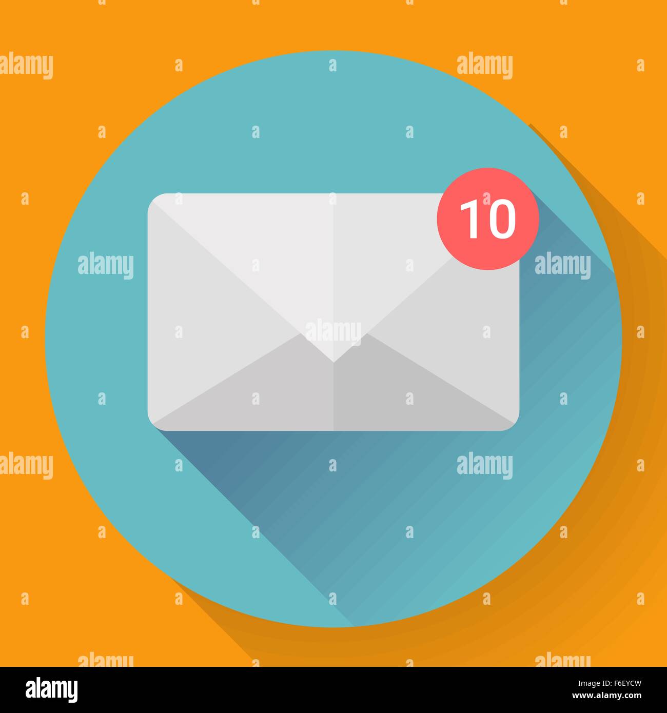 Mail Icon With Notification Stock Vector Image & Art - Alamy