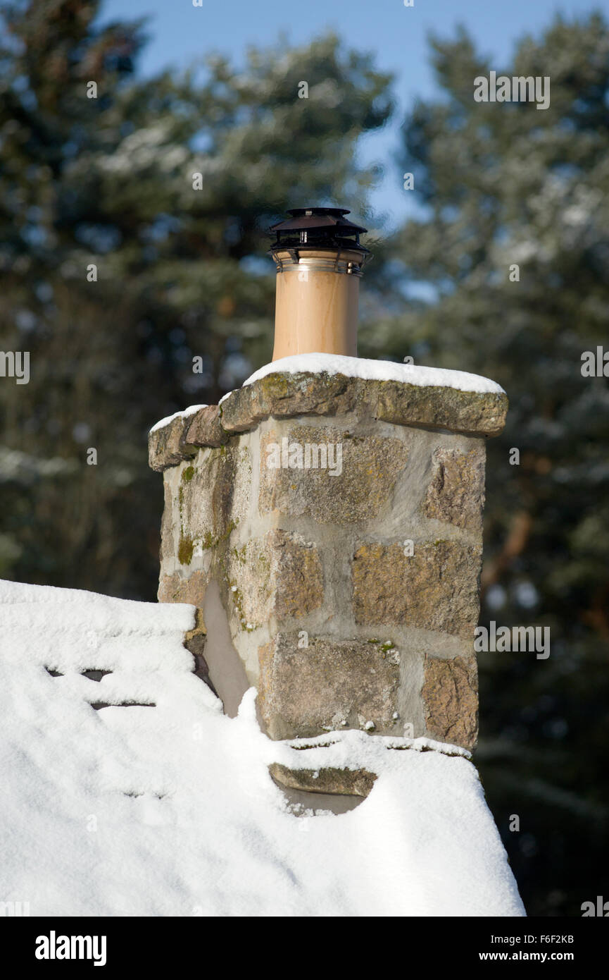 Heat coming out of a granite built chimney stack above a converted ...