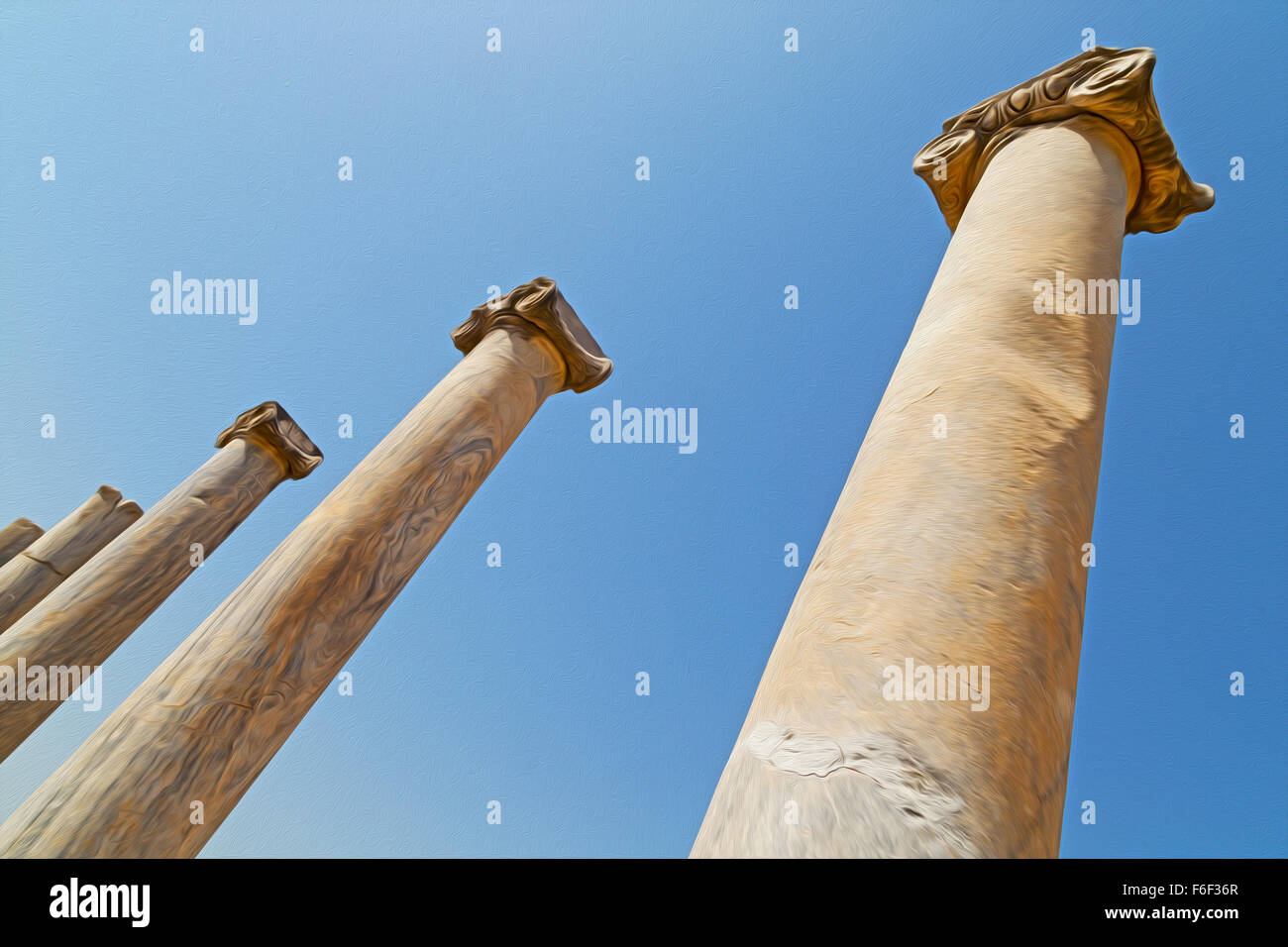column temple and theatre in ephesus antalya turkey asia sky the ruins ...
