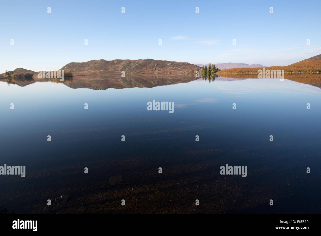 Area of Loch Ness, Scotland. Picturesque autumnal view of Loch Tarff ...