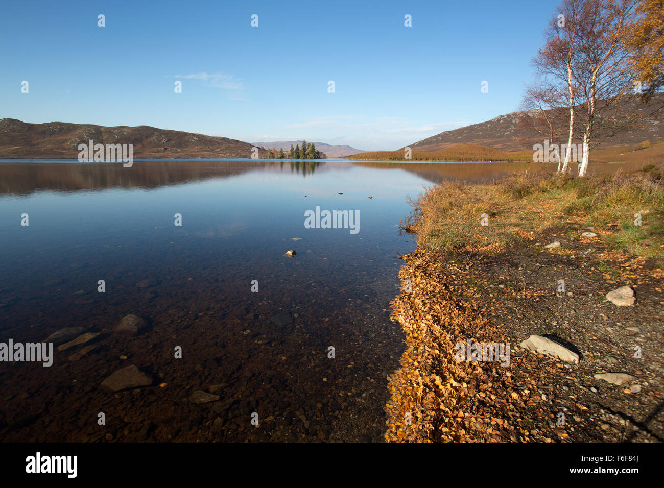 Area of Loch Ness, Scotland. Picturesque autumnal view of Loch Tarff ...