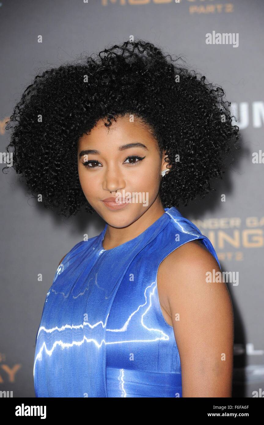 Los Angeles, CA, USA. 16th Nov, 2015. Amandla Stenberg at arrivals for ...