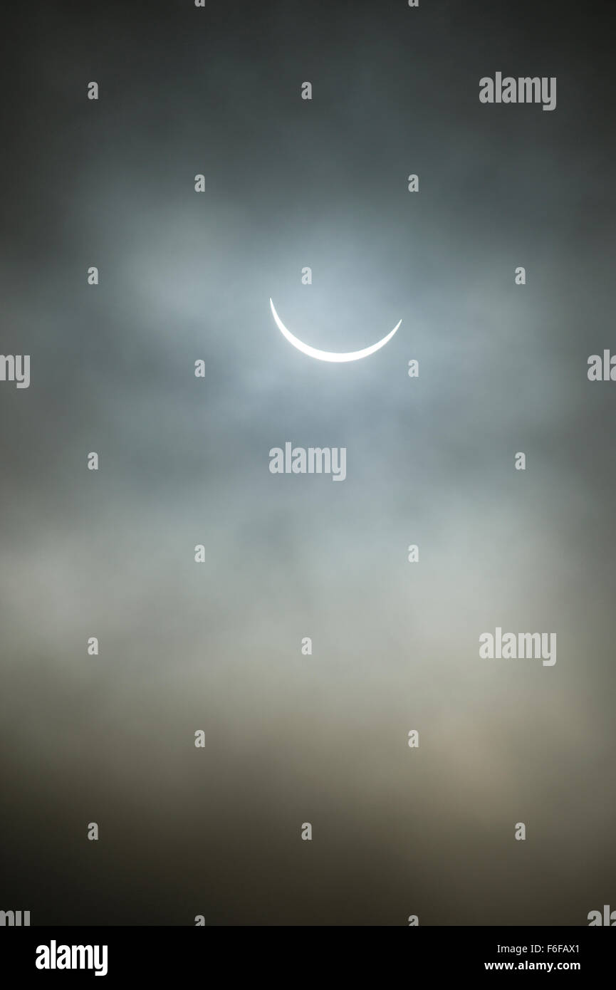 Solar eclipse photographed in a remote part of the scottish highlands ...