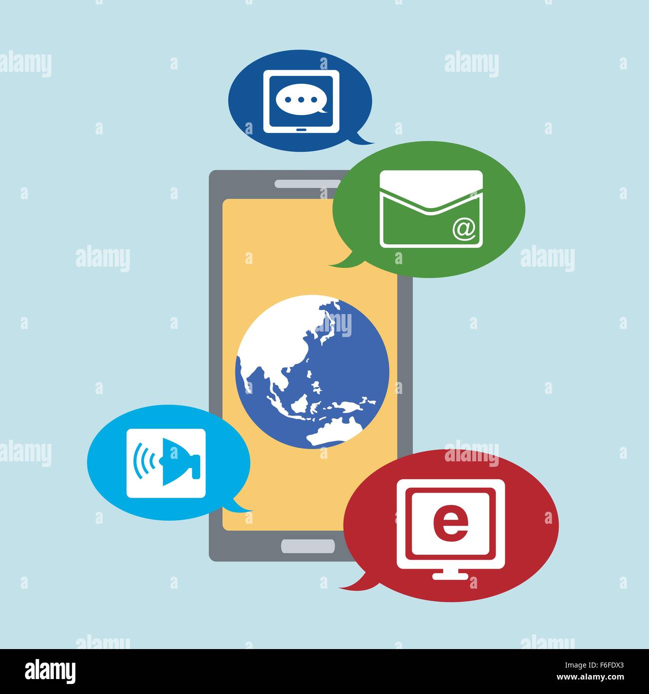Phone icons email Stock Vector Images - Alamy