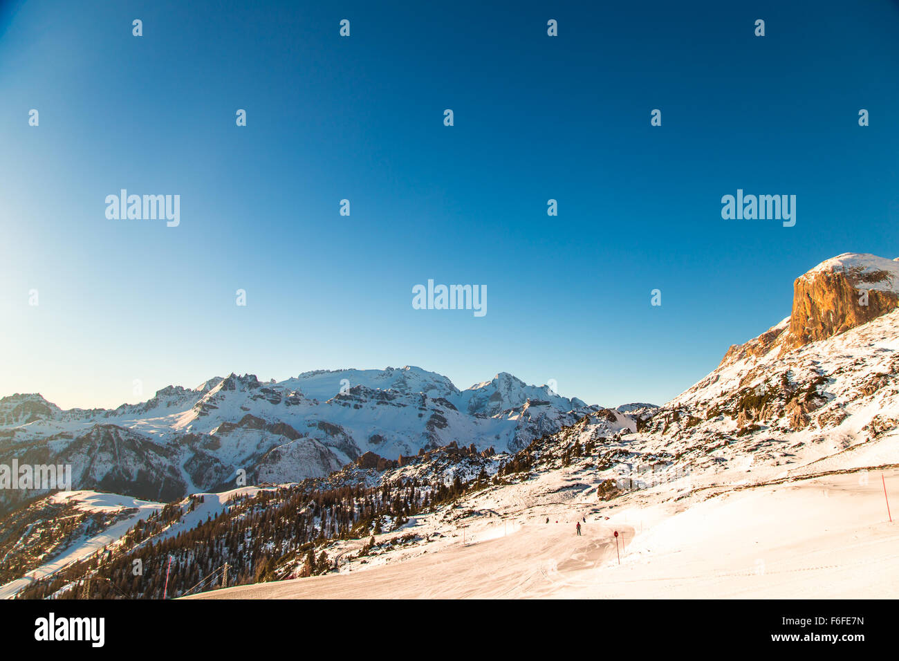 winter in the italian alps, with the ski slope full of snow Stock Photo ...