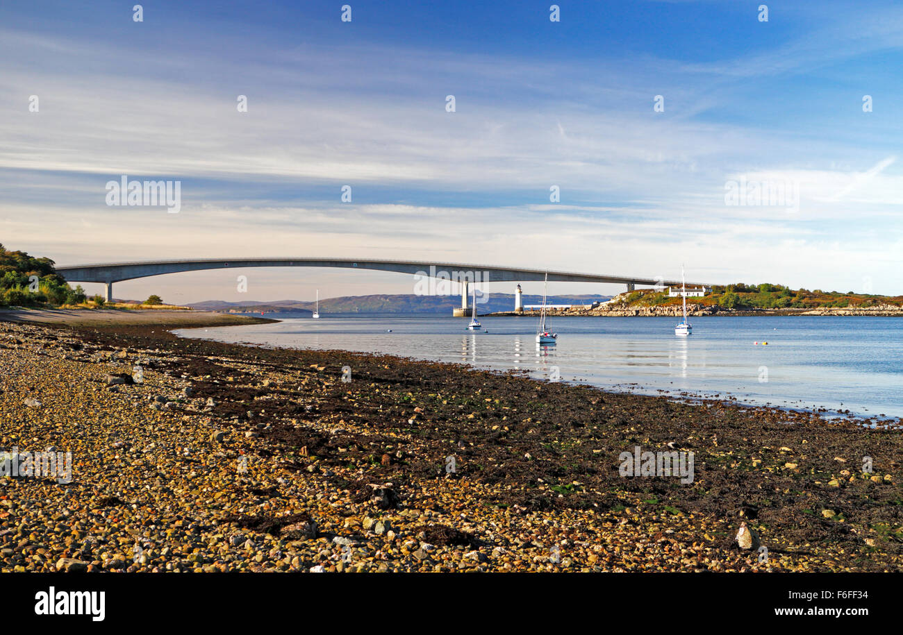 A view of Loch Alsh and the Skye Bridge from Kyleakin, Isle of Skye ...