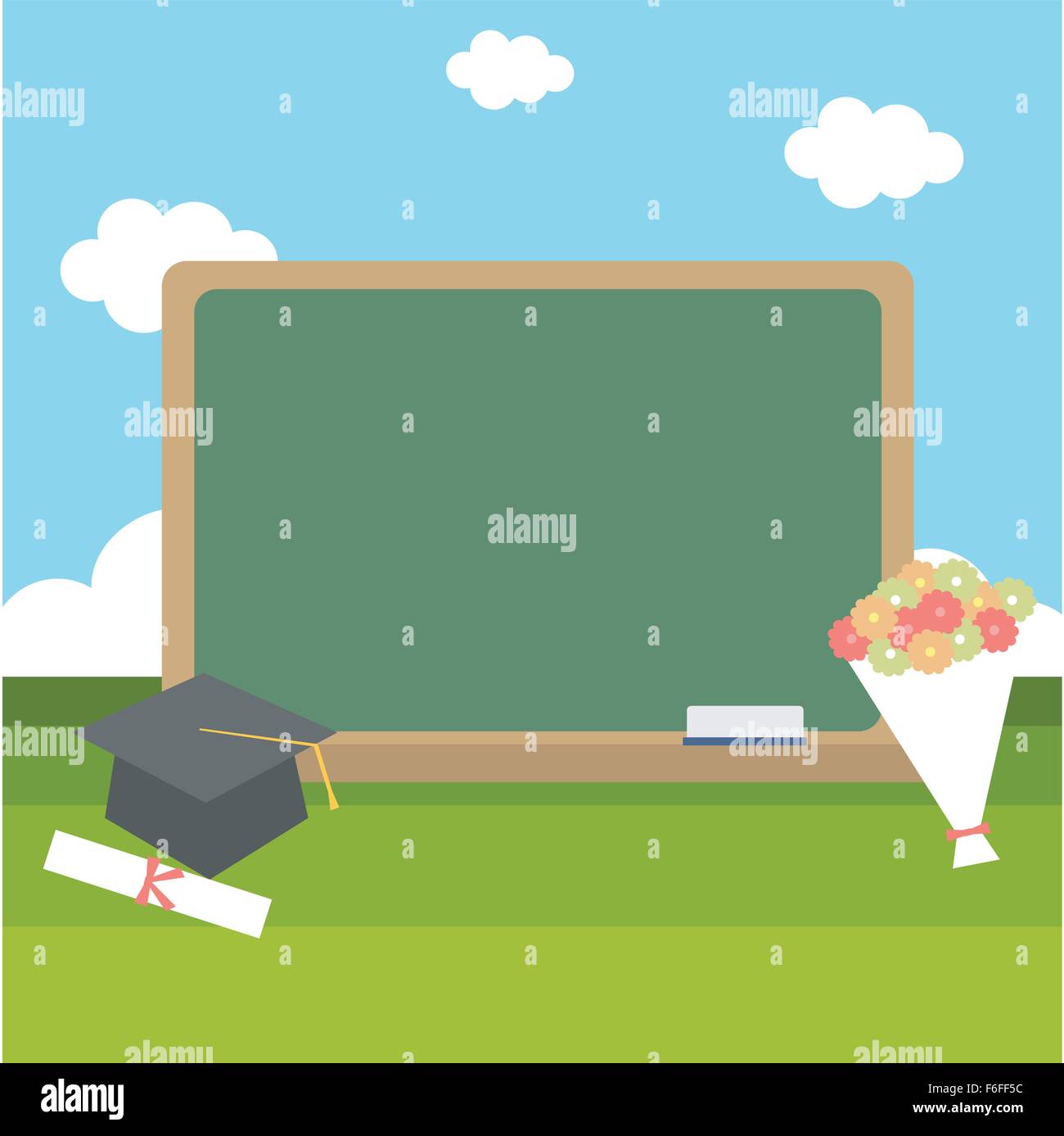 celebrations of graduation with background of board Stock Vector Image ...