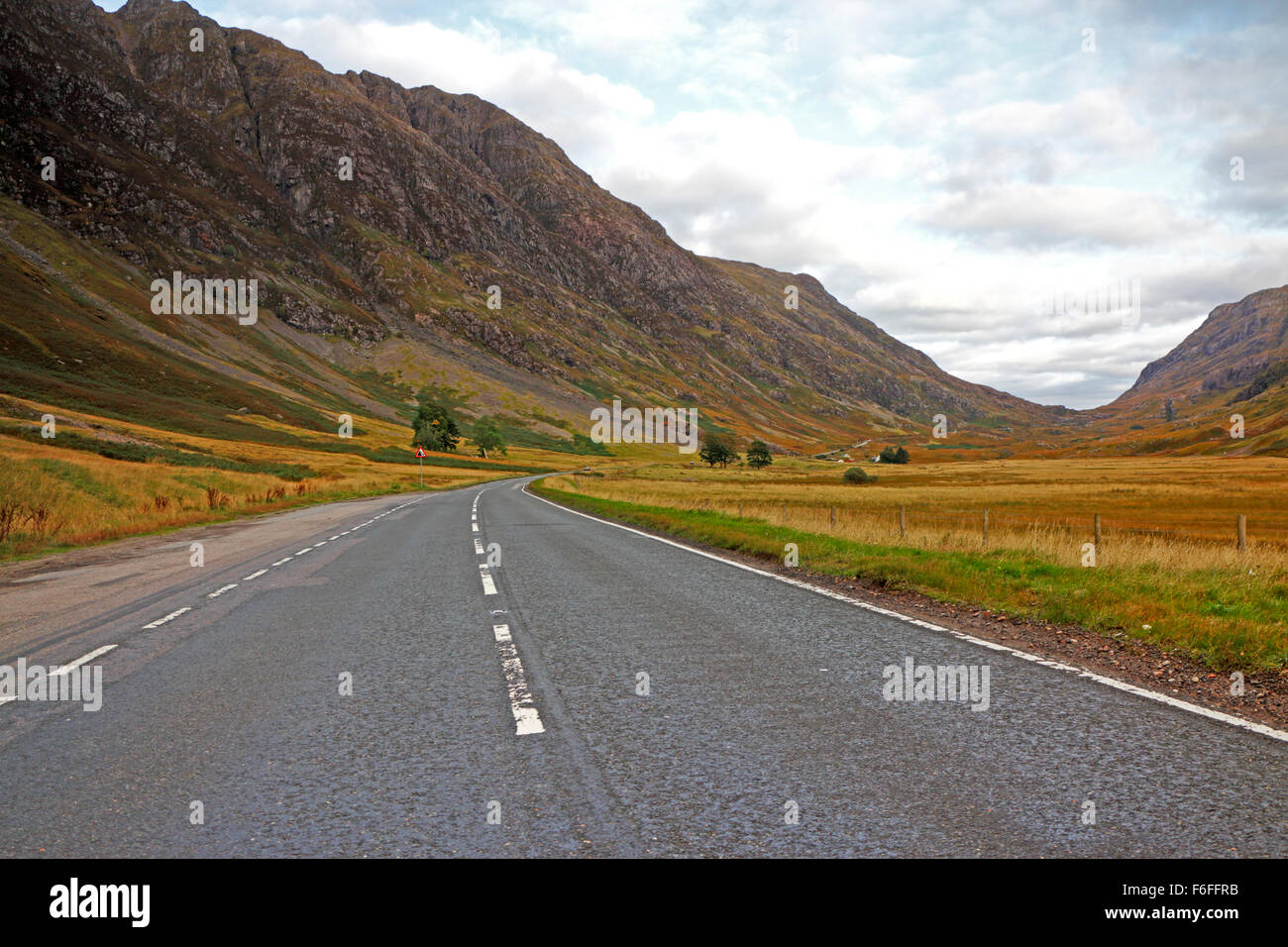 A view of the A82 road leading into Glen Coe, Argyll, Scotland, United ...
