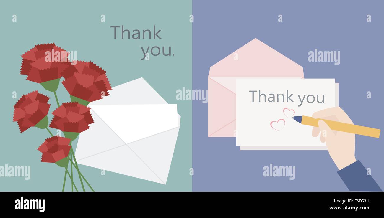 illustration for thanks card Stock Vector Image & Art - Alamy