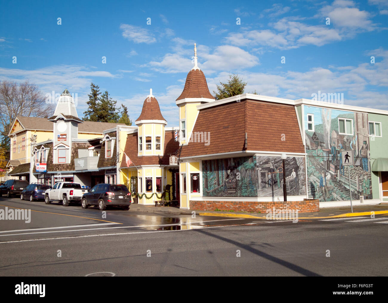 The quaint Vancouver Island town of Chemainus, British Columbia, Canada ...
