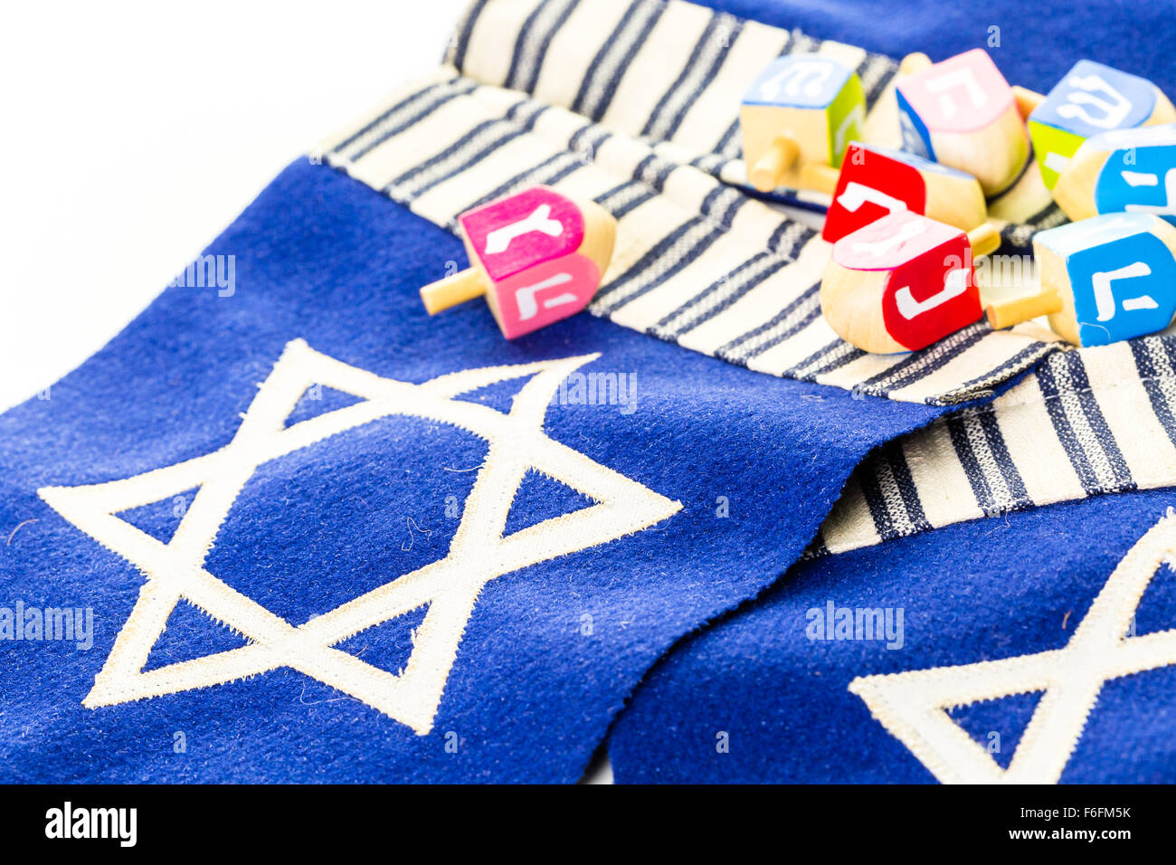 Stitched Star of David on blue banner flag Stock Photo - Alamy