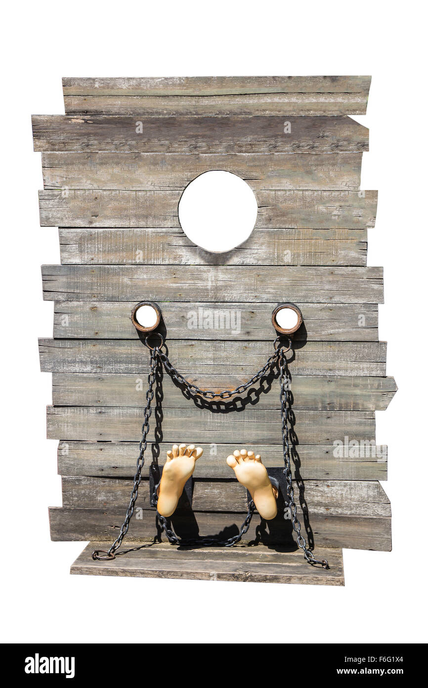 guillotine isolate on white background, a dead instrument Stock Photo ...