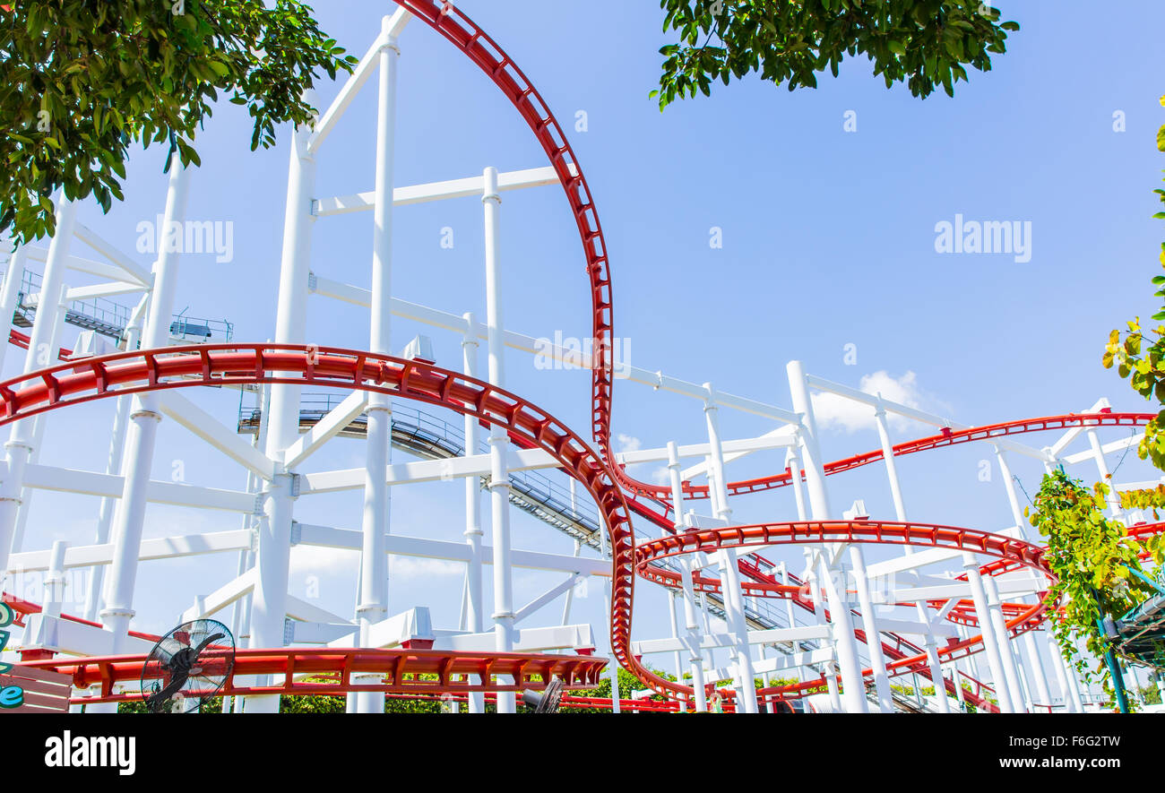 The loops of a scaring roller coaster Stock Photo - Alamy