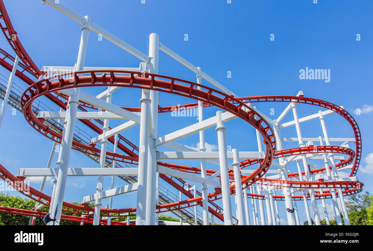 The loops of a scaring roller coaster Stock Photo - Alamy