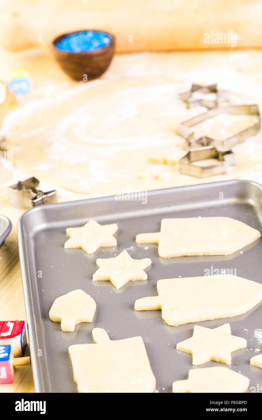 Baking sugar cookies for Hanukkah Stock Photo - Alamy