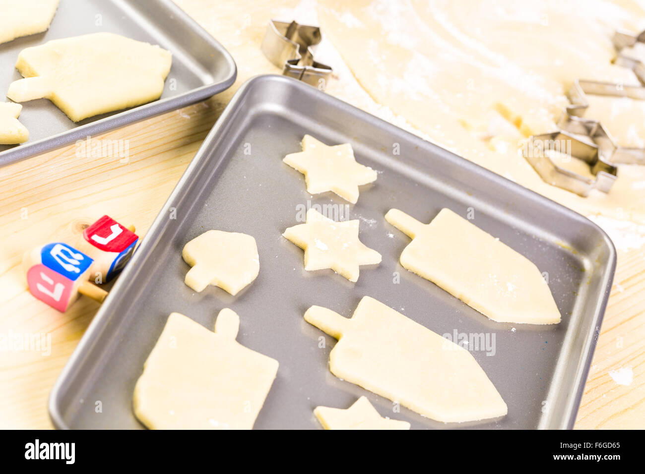 Baking sugar cookies for Hanukkah Stock Photo - Alamy