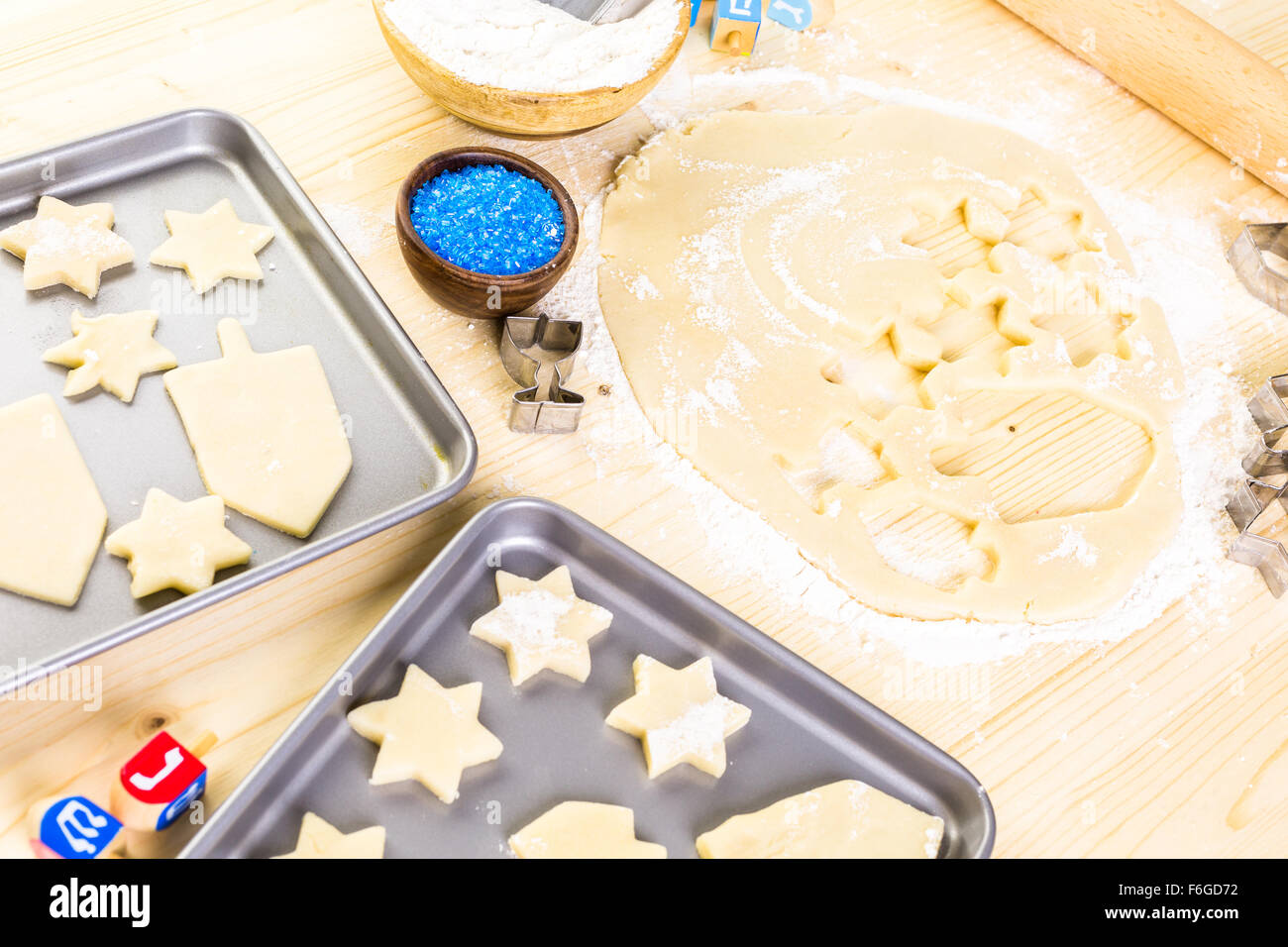 Baking sugar cookies for Hanukkah Stock Photo - Alamy