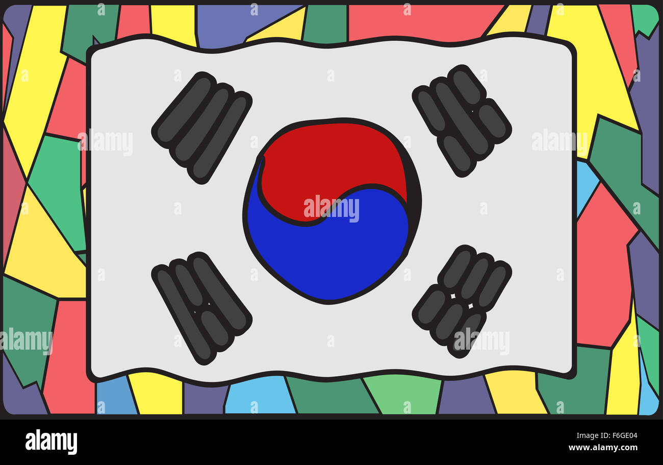 A South Korea flag design on a stained glass window Stock Photo - Alamy