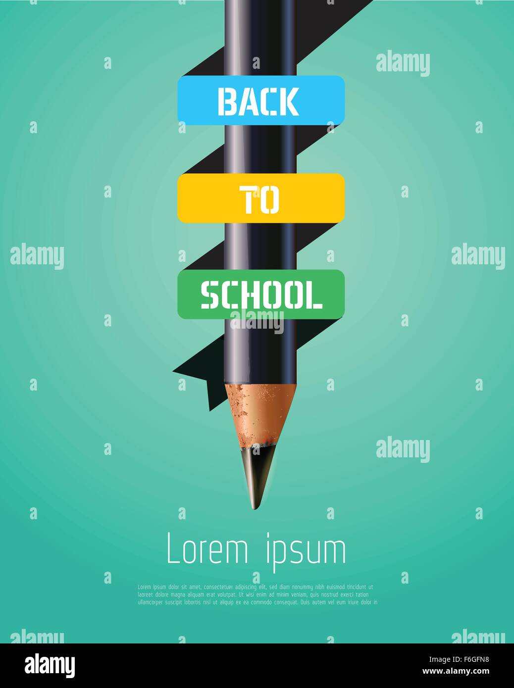 Pencil ribbon banner. Back to school Stock Vector Image & Art - Alamy