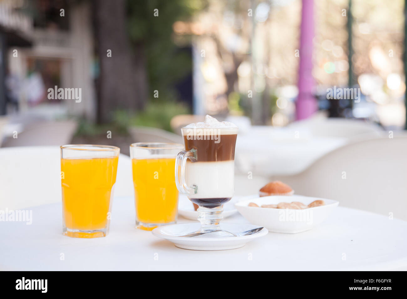 Coffee and juice Stock Photo - Alamy