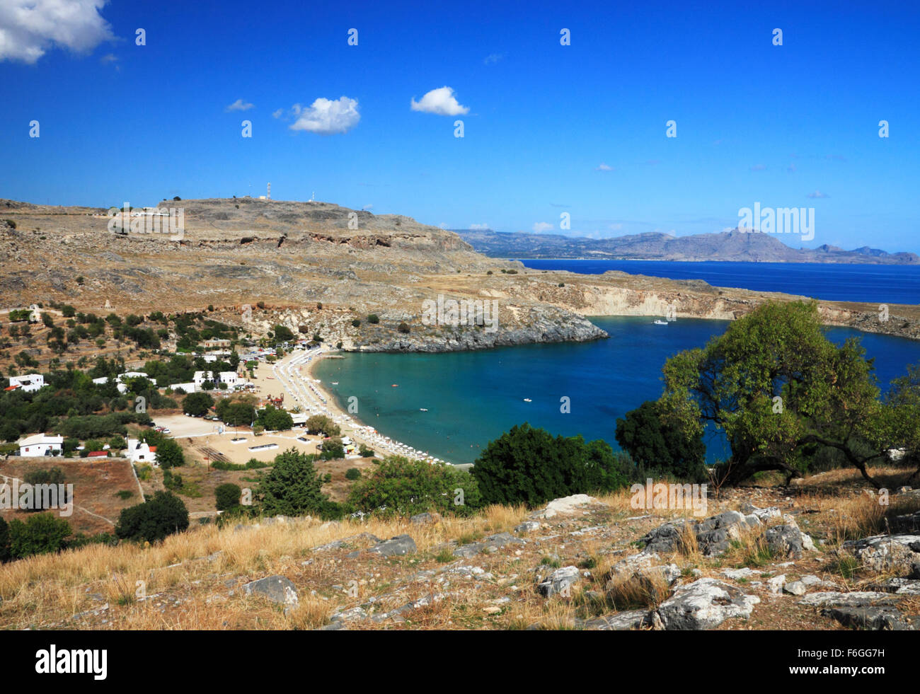 Lindos Bay, Rhodes, Greece Stock Photo - Alamy