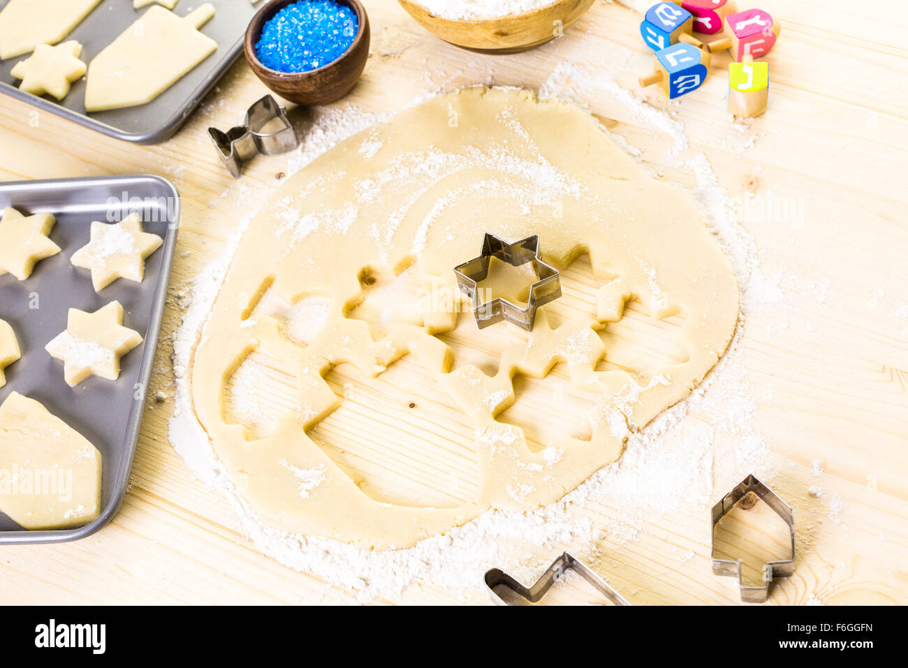 Baking sugar cookies for Hanukkah Stock Photo - Alamy