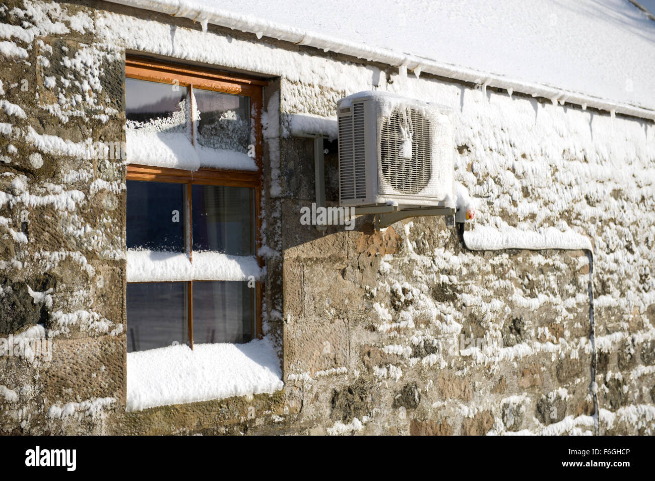 low overnight temperatures have led to heavy build up of ice on a ...