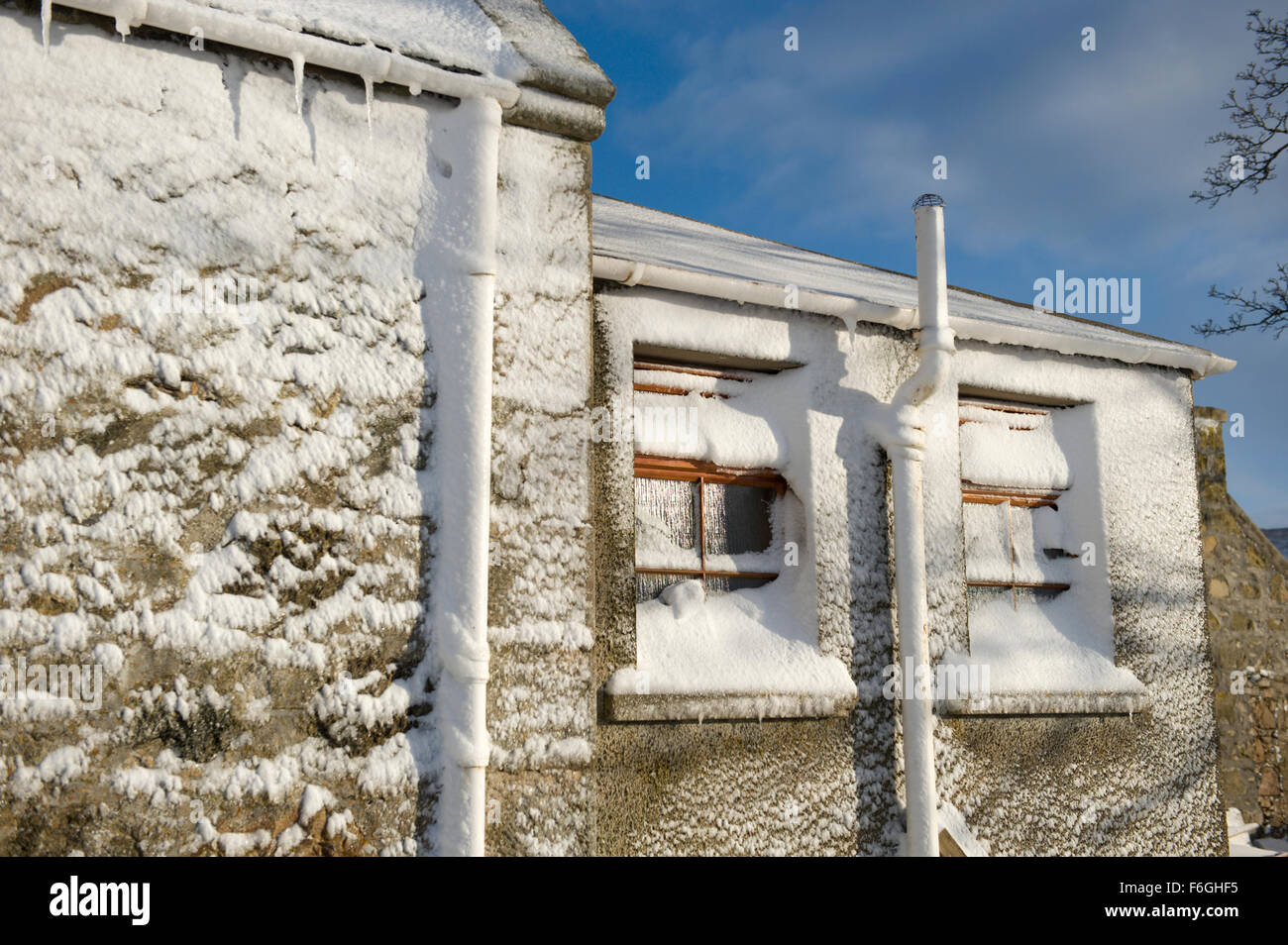 low overnight temperatures have led to heavy build up of ice on a ...