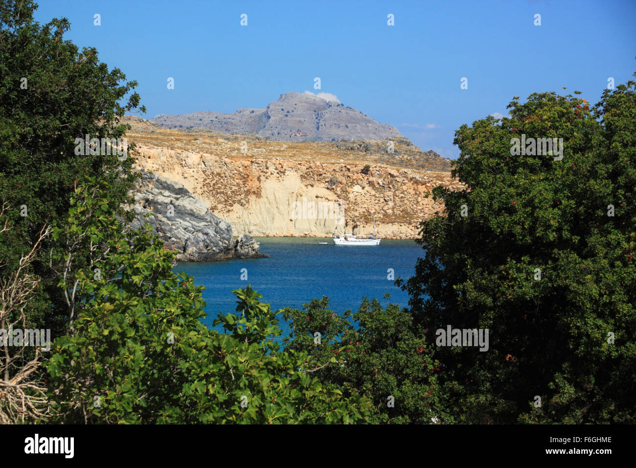 Lindos Bay, Rhodes, Greece Stock Photo - Alamy