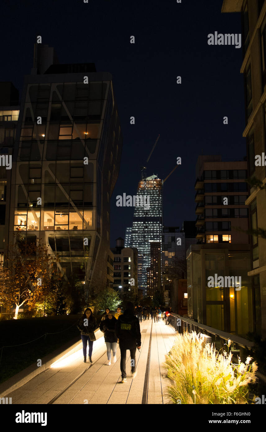 The High Line park in New York City, USA. A regeneration project to ...