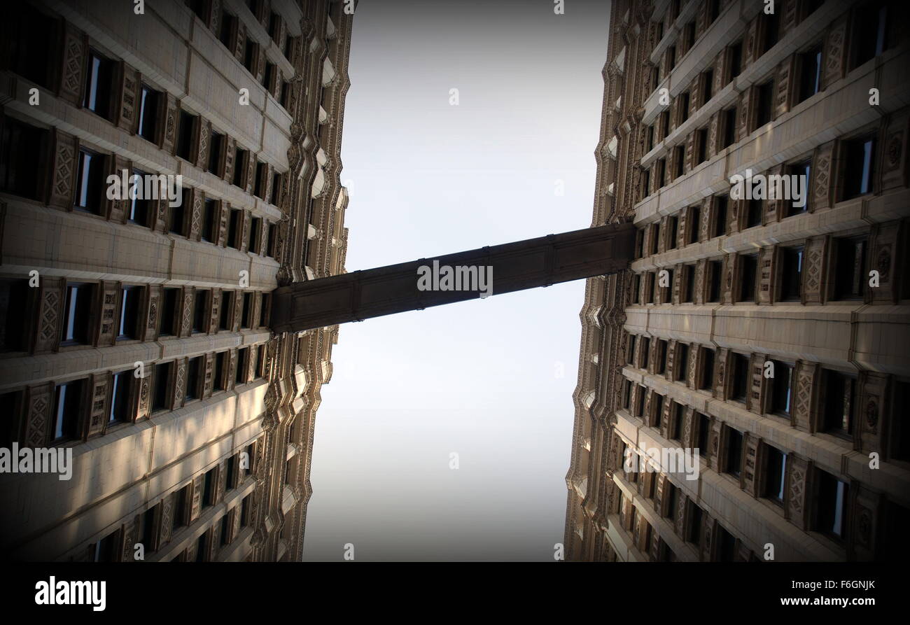 Bridge Between 2 Buildings Stock Photo - Alamy