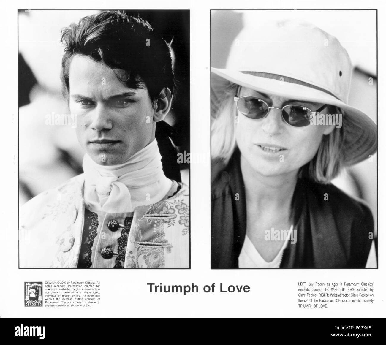 Sep 06, 2001; London, ENGLAND; Actor JAY RODAN (left) as Agis and ...