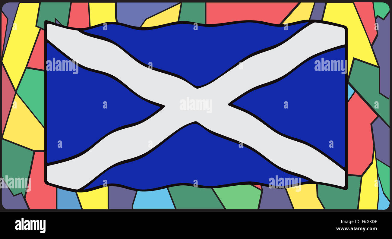 A Scotland flag design on a stained glass window Stock Photo - Alamy