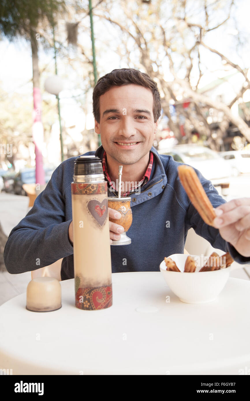 Man drinking mate Stock Photo - Alamy