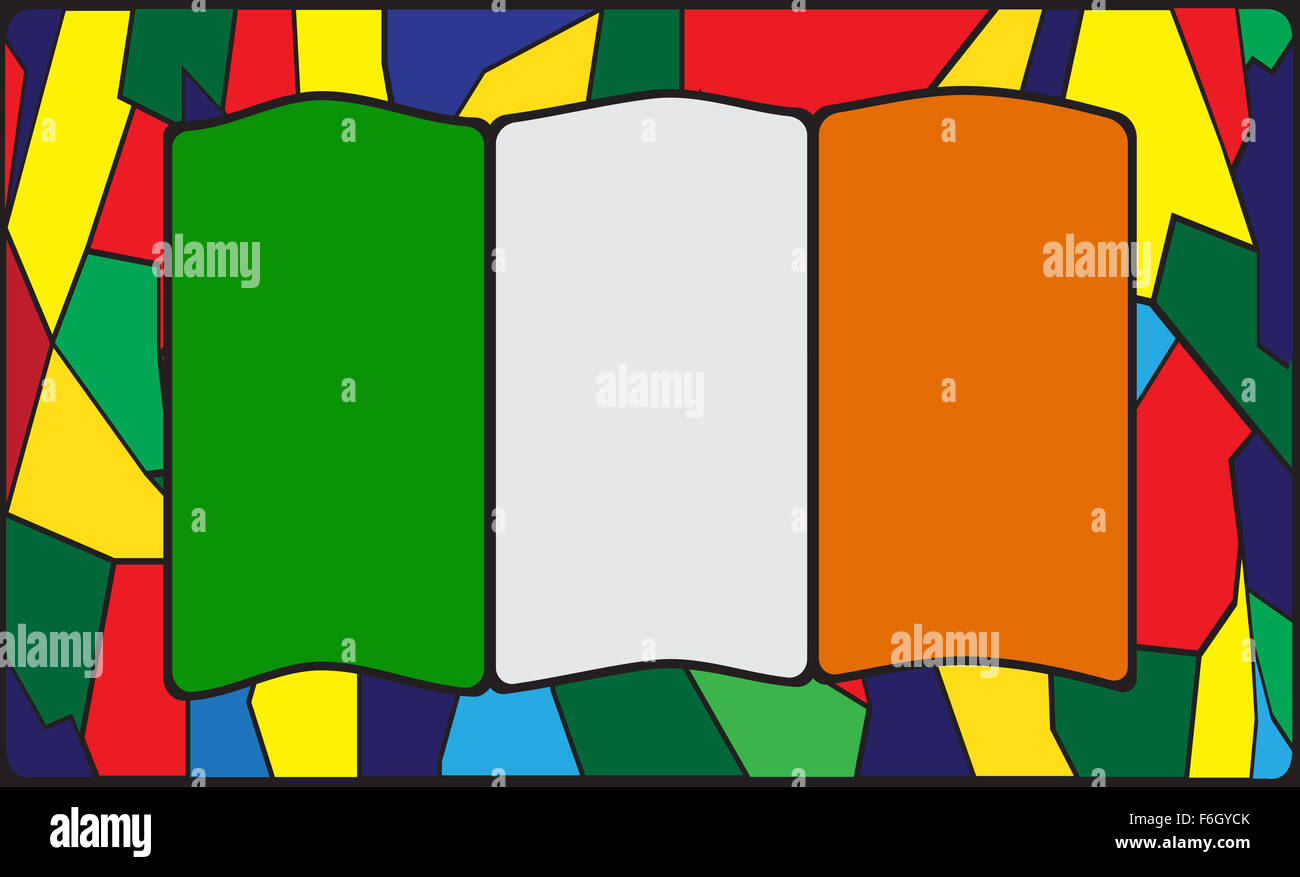 An Ireland flag design on a stained glass window Stock Photo - Alamy