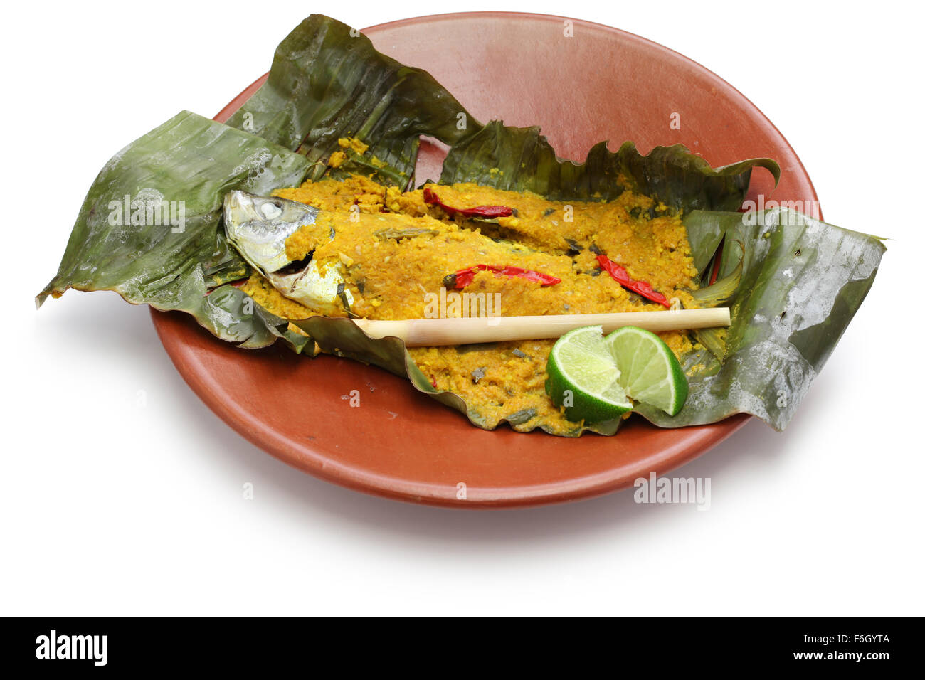 ikan pepes, indonesian cuisine, steamed fish wrapped in banana leaves ...