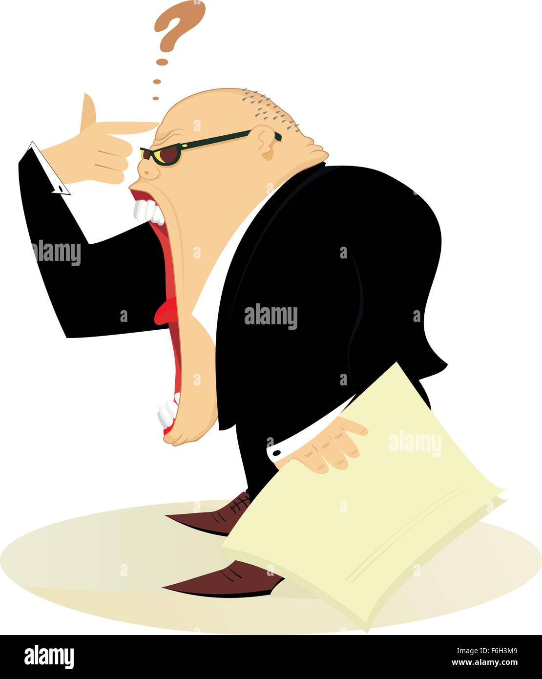 Angry man wants to think in the beginning and then do Stock Vector ...