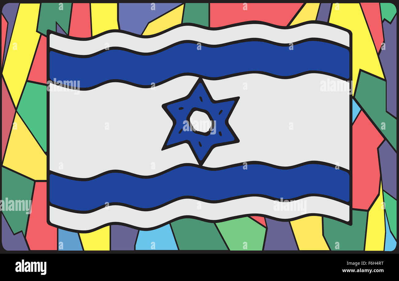 An Israel flag design on a stained glass window Stock Photo - Alamy