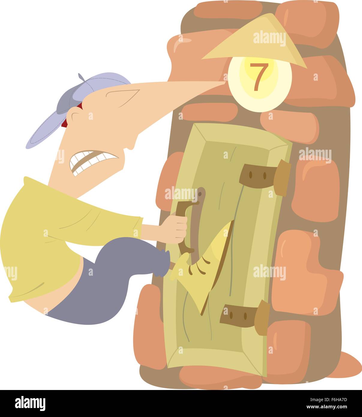 Man at door, angry Stock Vector Images - Alamy