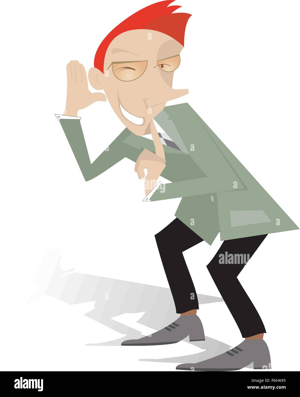 Man listens and shows a finger to keep quiet Stock Vector Image & Art ...